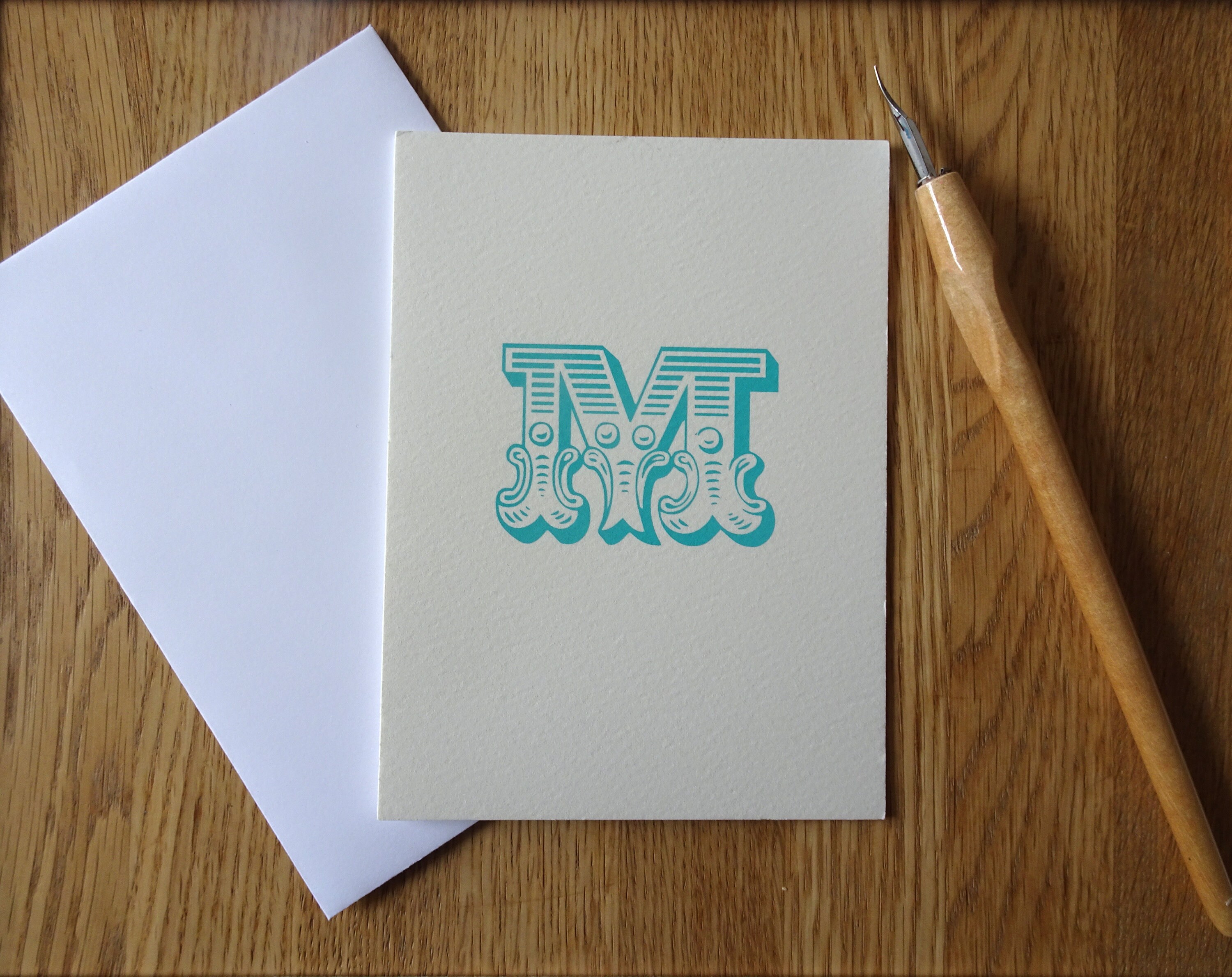 Silk Screen Card Initial Card Alphabet Card - Etsy