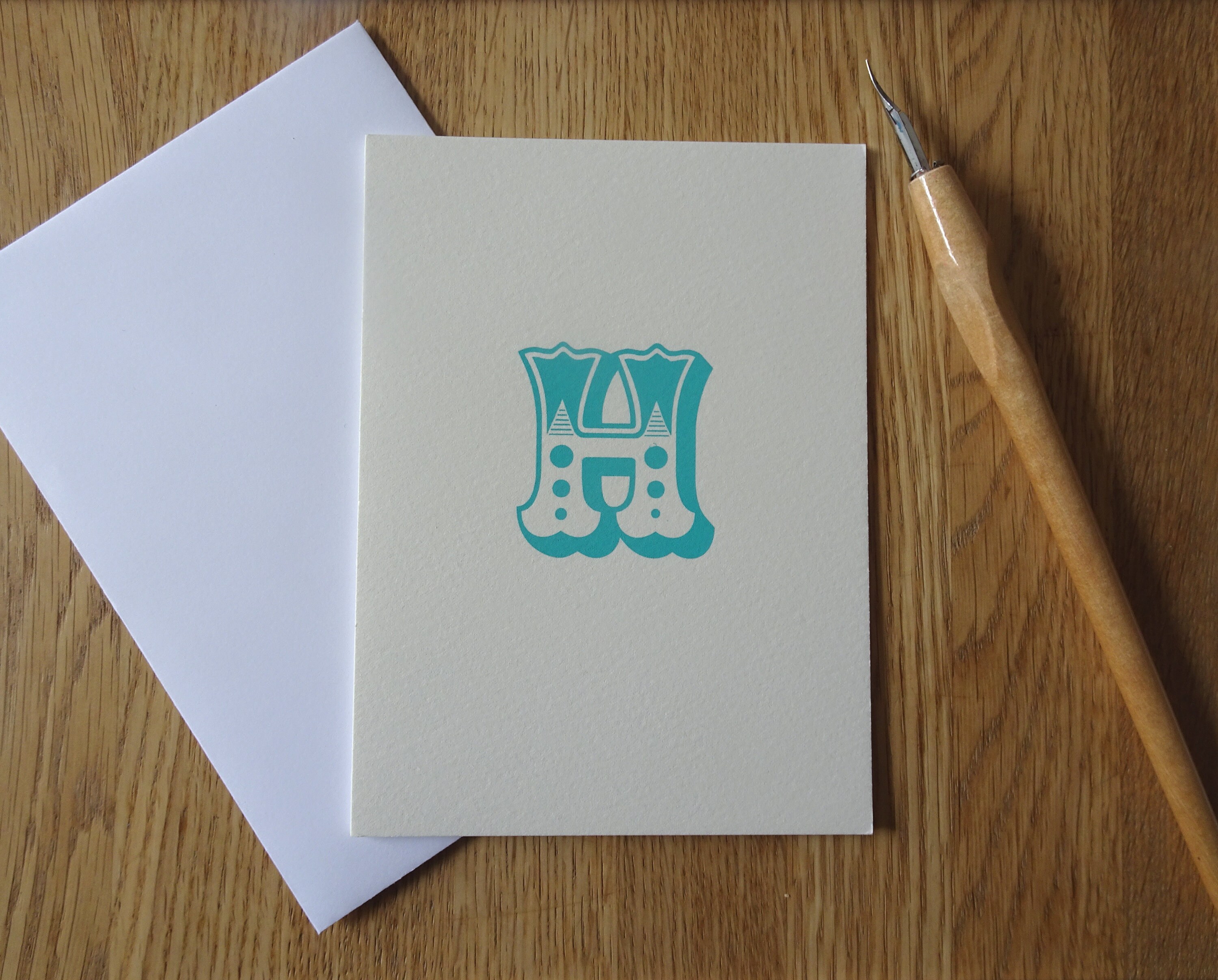 Silk Screen Card Initial Card Alphabet Card - Etsy
