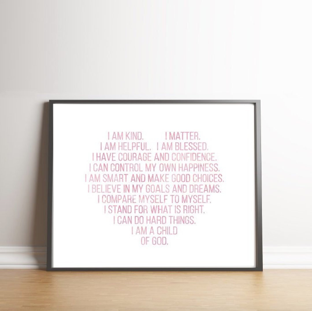 Positive Affirmations Wall Art Self Love Positive Thinking - Etsy