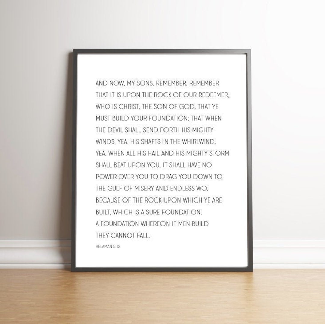 Helaman 5:12, Scripture Printable, Book of Mormon, Firm Foundation ...