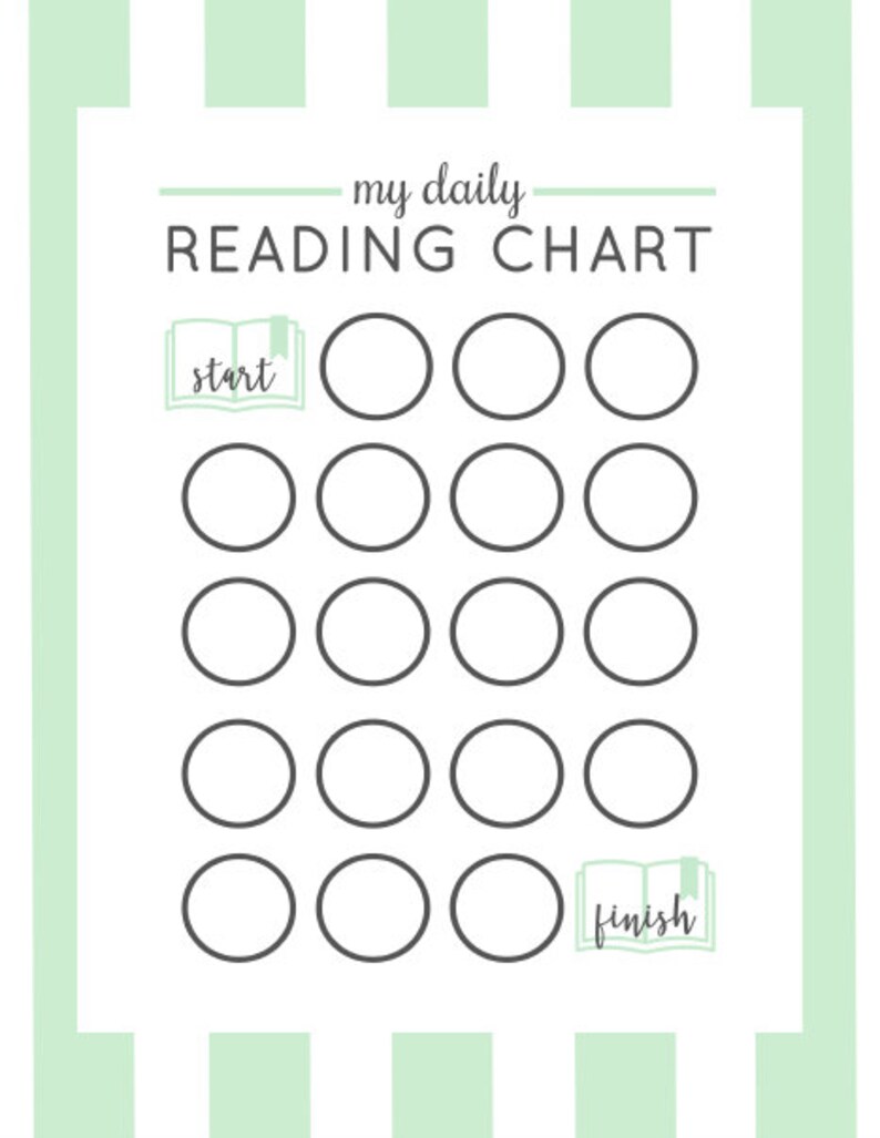 Reading Chart Daily Reading Tracker Reading Reward Daily - Etsy