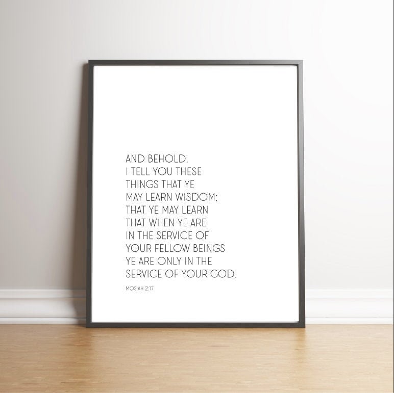 Mosíah 2:17, Escritura SUD Imprimible, Libro de Mormón Imprimible ...