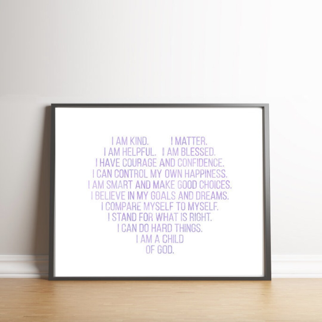 Positive Affirmations Wall Art, Self Love, Positive Self Image, Daily ...