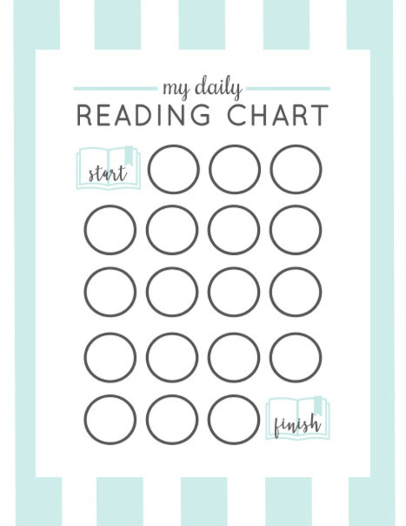 Reading Chart Daily Reading Tracker Reading Reward Daily - Etsy