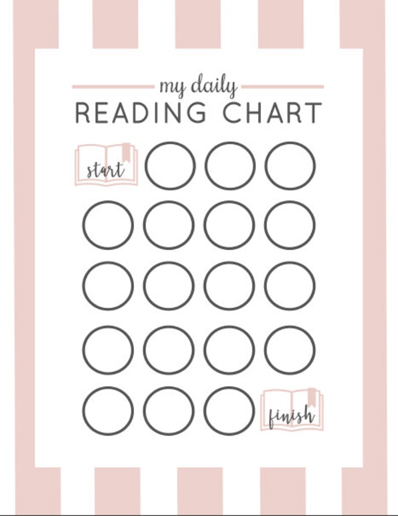 Reading Chart Daily Reading Tracker Reading Reward Daily - Etsy