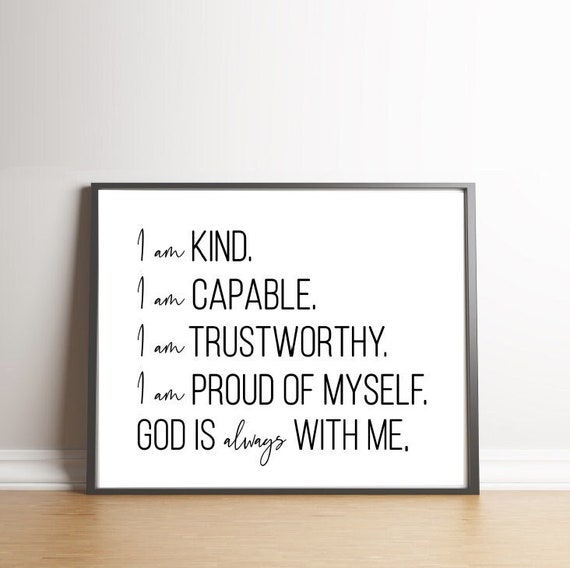 Positive Affirmations I Am Statements Mindfulness | Etsy