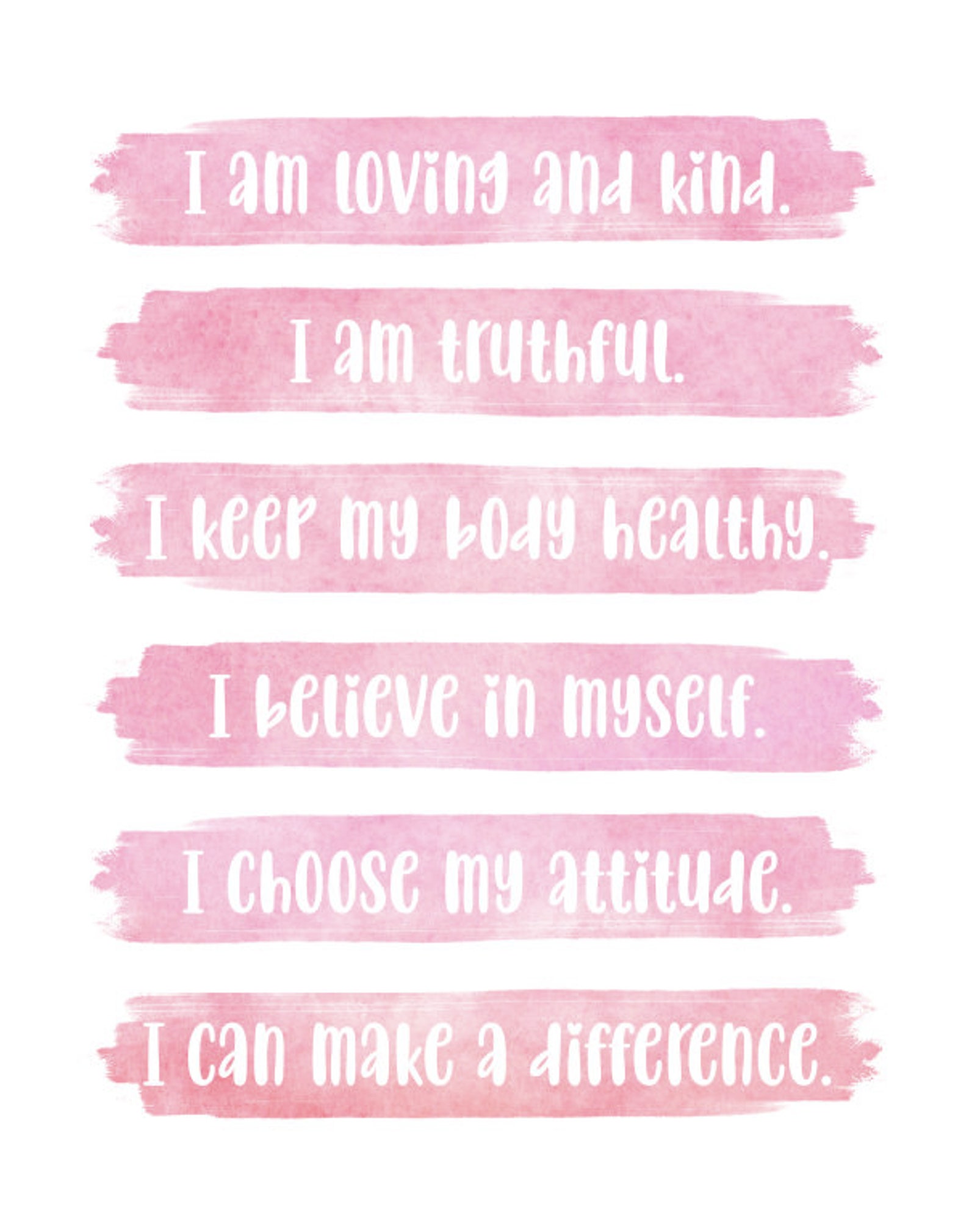 Affirmations Wall Art Affirmations Positive Affirmations | Etsy