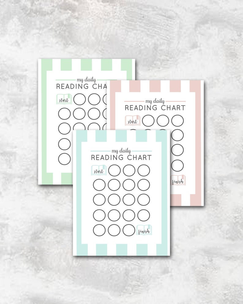 Reading Chart Daily Reading Tracker Reading Reward Daily - Etsy