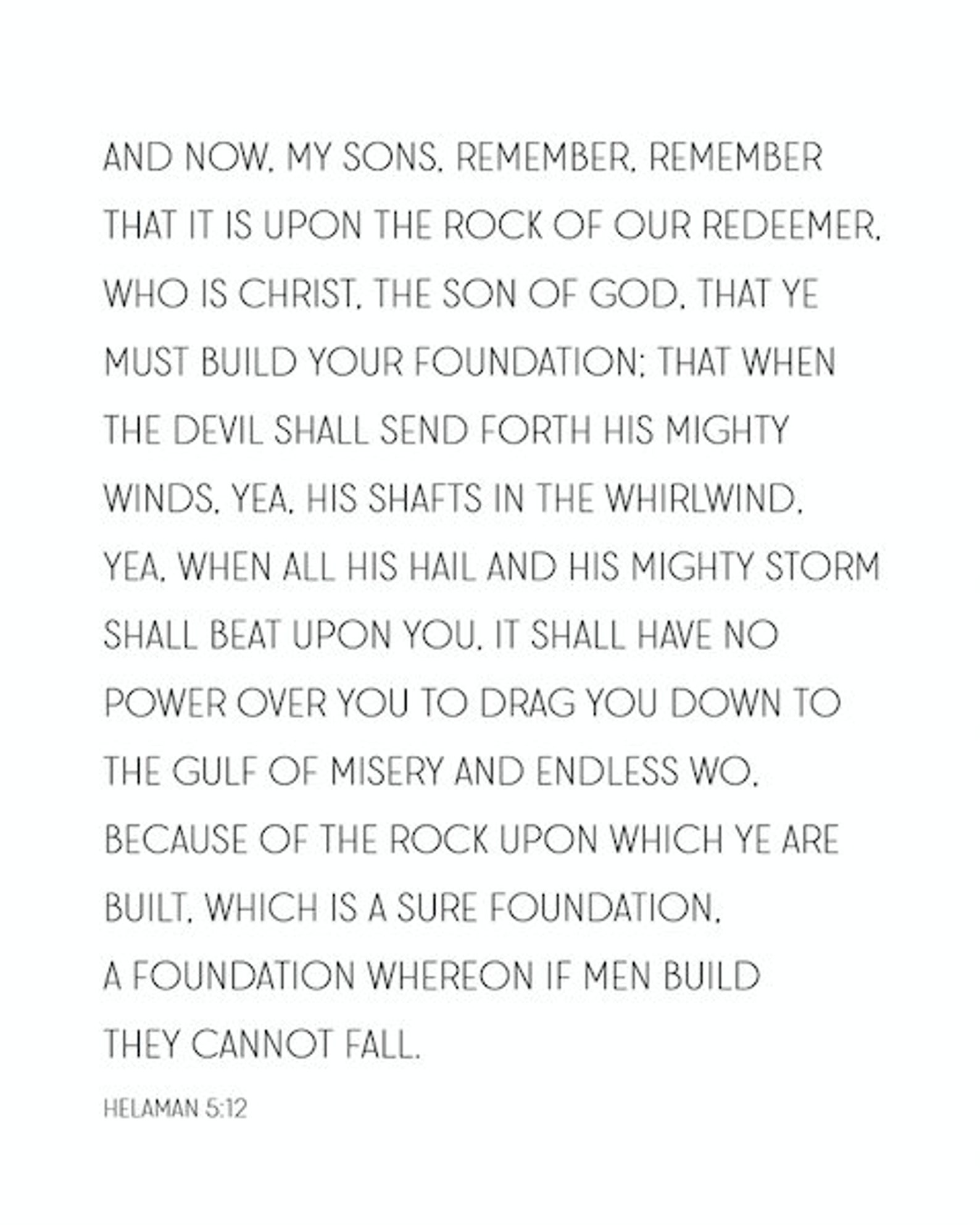 Helaman 5:12, Scripture Printable, Book of Mormon, Firm Foundation ...