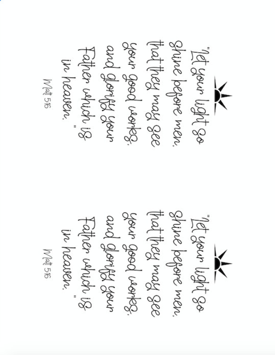 Matthew 5:16 Let Your Light so Shine Bible Printable | Etsy