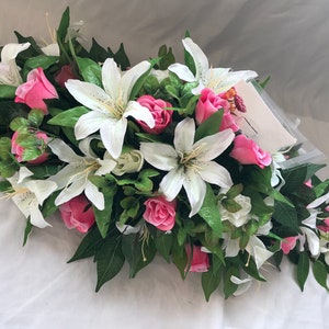 Artificial Silk Funeral Flower Coffin Spray Tribute Casket Topper ...