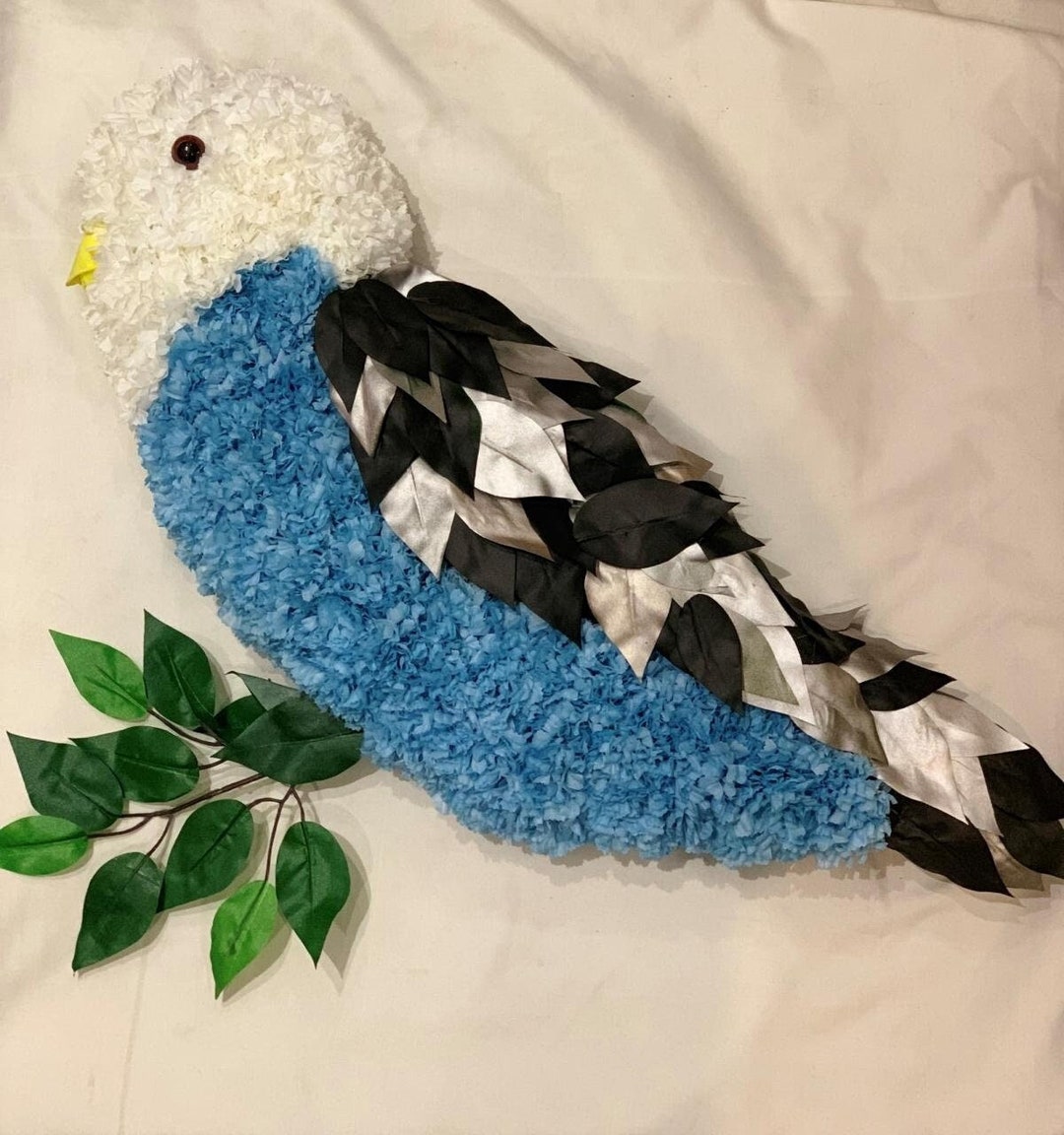 Artificial Silk Funeral Flower Bird Budgie Memorial Tribute Arrangement ...