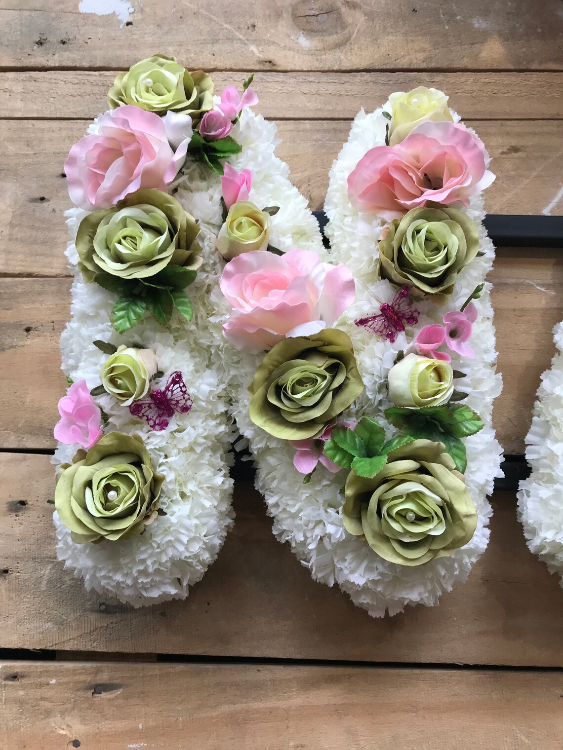 Nan Faux Silk Funeral Flower Letters Artificial Open Design - Etsy.de