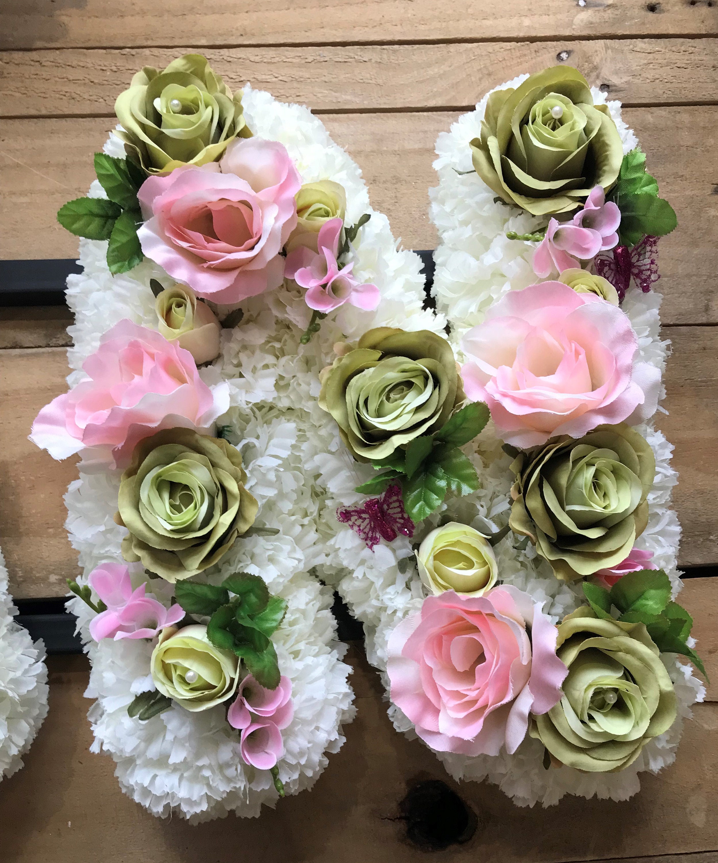 Nan Faux Silk Funeral Flower Letters Artificial Open Design - Etsy.de