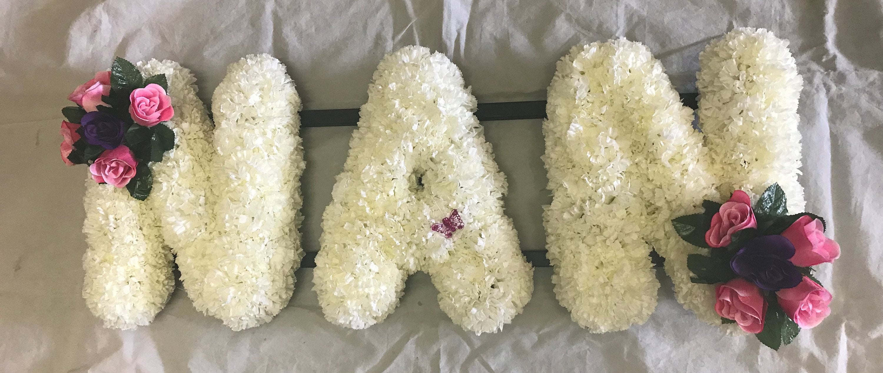 Nan Faux Silk Funeral Flower Letters Artificial Flowers | Etsy
