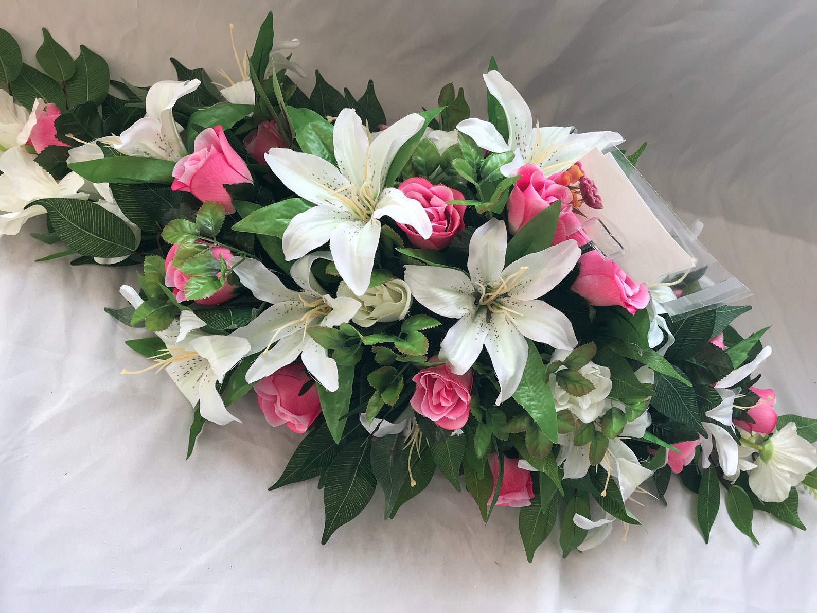Artificial Silk Funeral Flower Coffin Spray Tribute Casket Topper ...