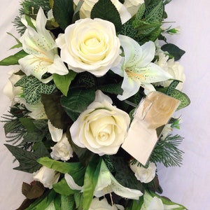 Artificial Silk Funeral Flower Coffin Spray Tribute Casket Topper ...