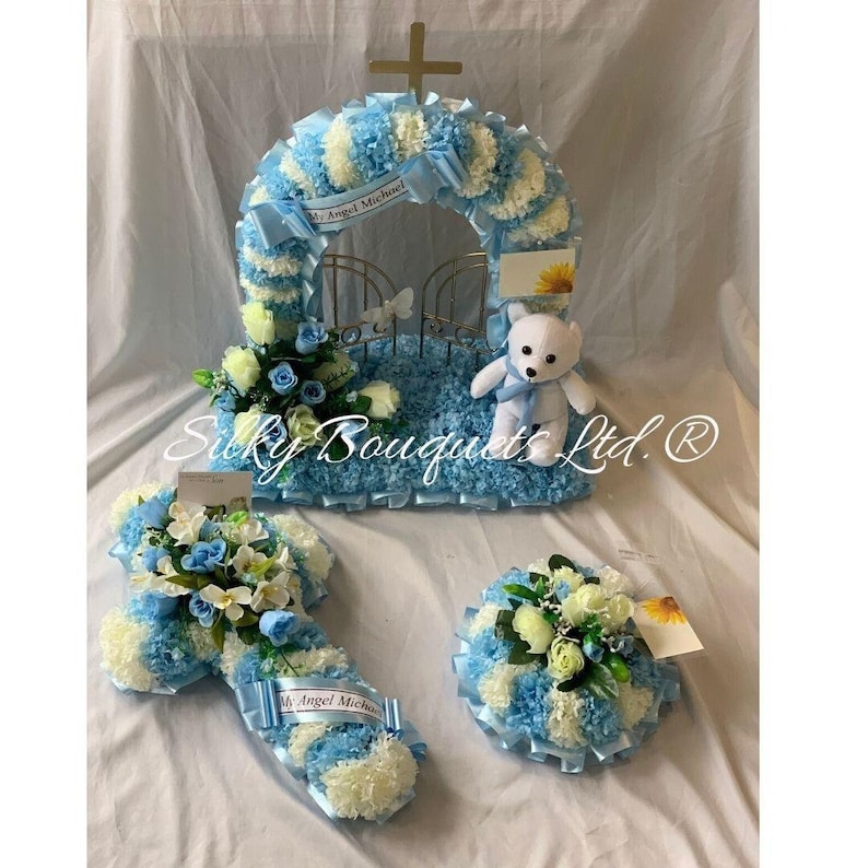 Baby Funeral Flower Tribute Package Artificial Silk Wreath - Etsy