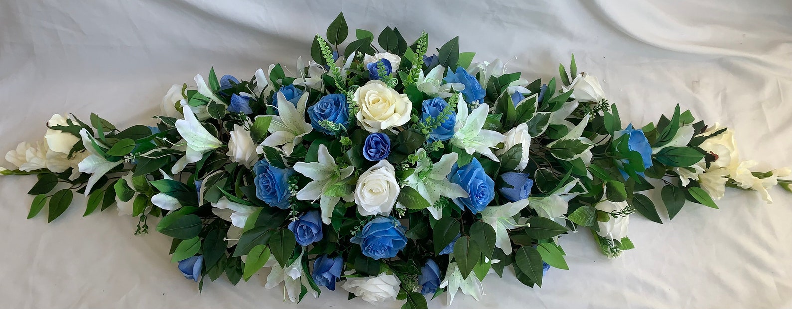 Artificial Silk Funeral Flower Coffin Spray Memorial Tribute Casket ...