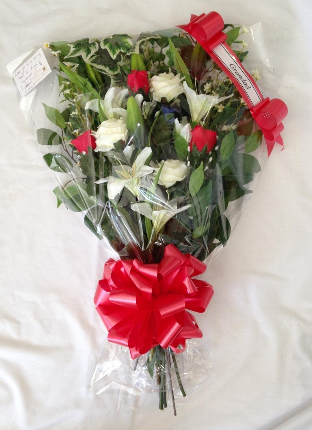 Artificial Silk Funeral Flower Sheath Tribute Wreath Sympathy Rose Lily ...