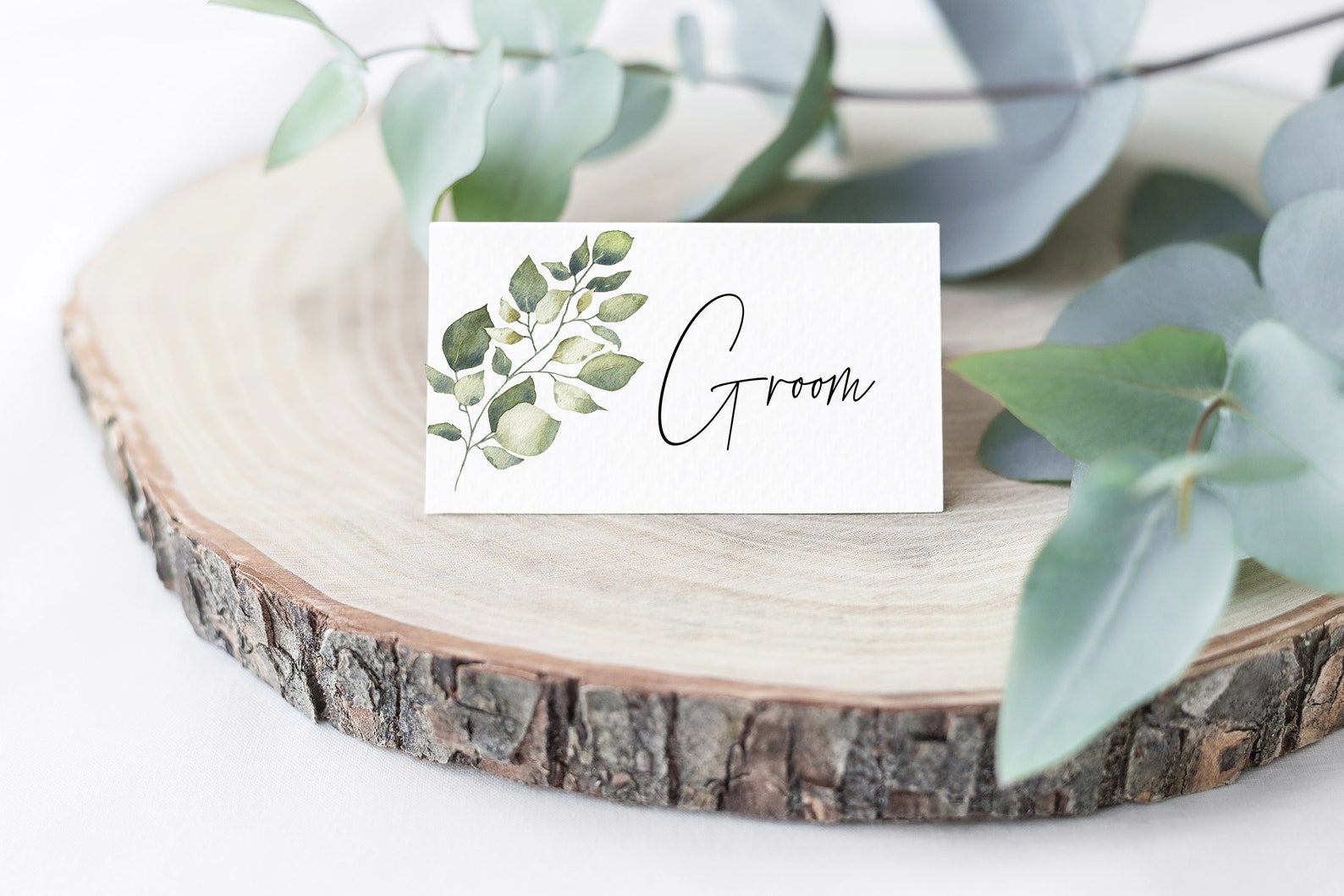 Eucalyptus place cards/Table name cards/Wedding place | Etsy