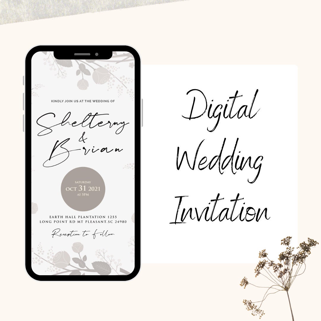 Digital Wedding Invitation/virtual Wedding Invitation/digital Email ...