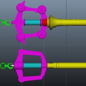 Kingdom Key + Kingdom Key D and KH 3 Mickey Keyblade for 3d Printing ...