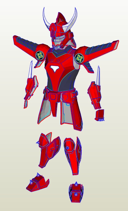 Ryo Sanada Fire Armor Yoroiden Samurai Troopers Archivo | Etsy