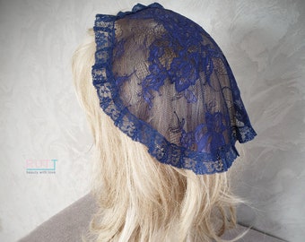 Chapel Round Cap for Mass Small Mantilla Decorated With | Etsy