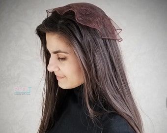 Chapel Round Cap for Mass Small Mantilla Decorated With | Etsy