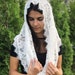 Soft Dotted Tull and Lace Church Head Covering RUTTSHOP Orthodox Wrap ...