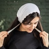 Orthodox Embroidered Scarf. Cream Floral Chiffon Hair Scarf for Women ...