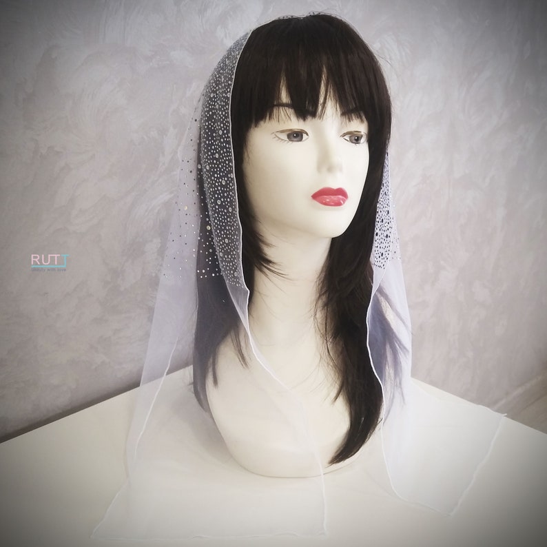 White Church Scarf Head Covering Orthodox Veil Catholic Wrap - Etsy