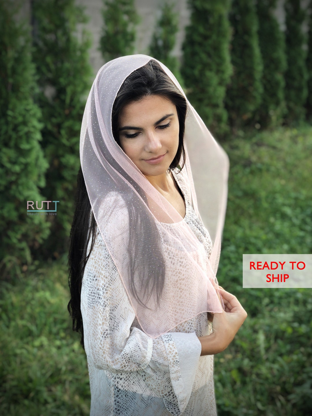 Christian Glitter Scarf Church Head Covering Orthodox Head Wrap ...