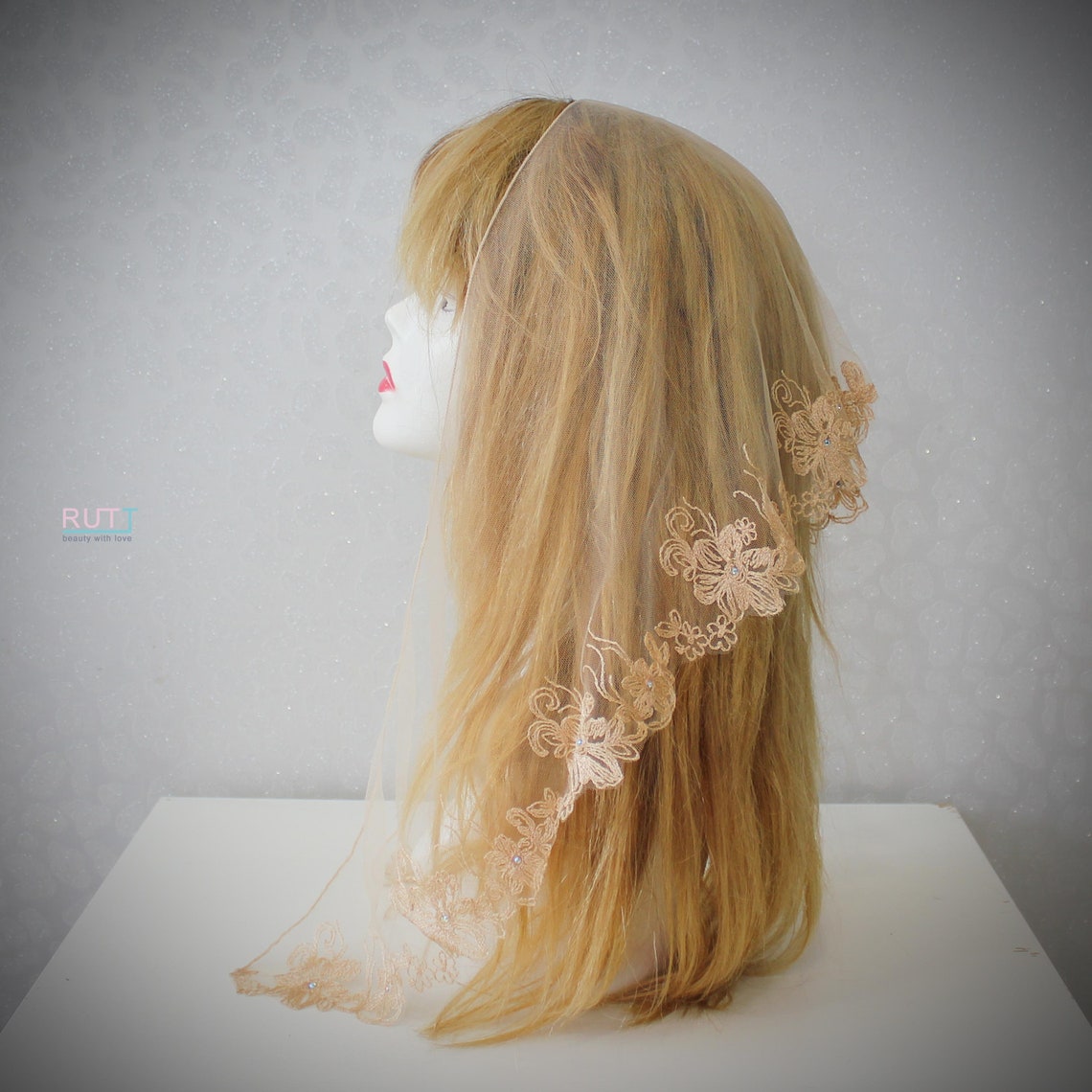 Beige Church Scarf Head Covering Embroidered Orthodox Veil - Etsy