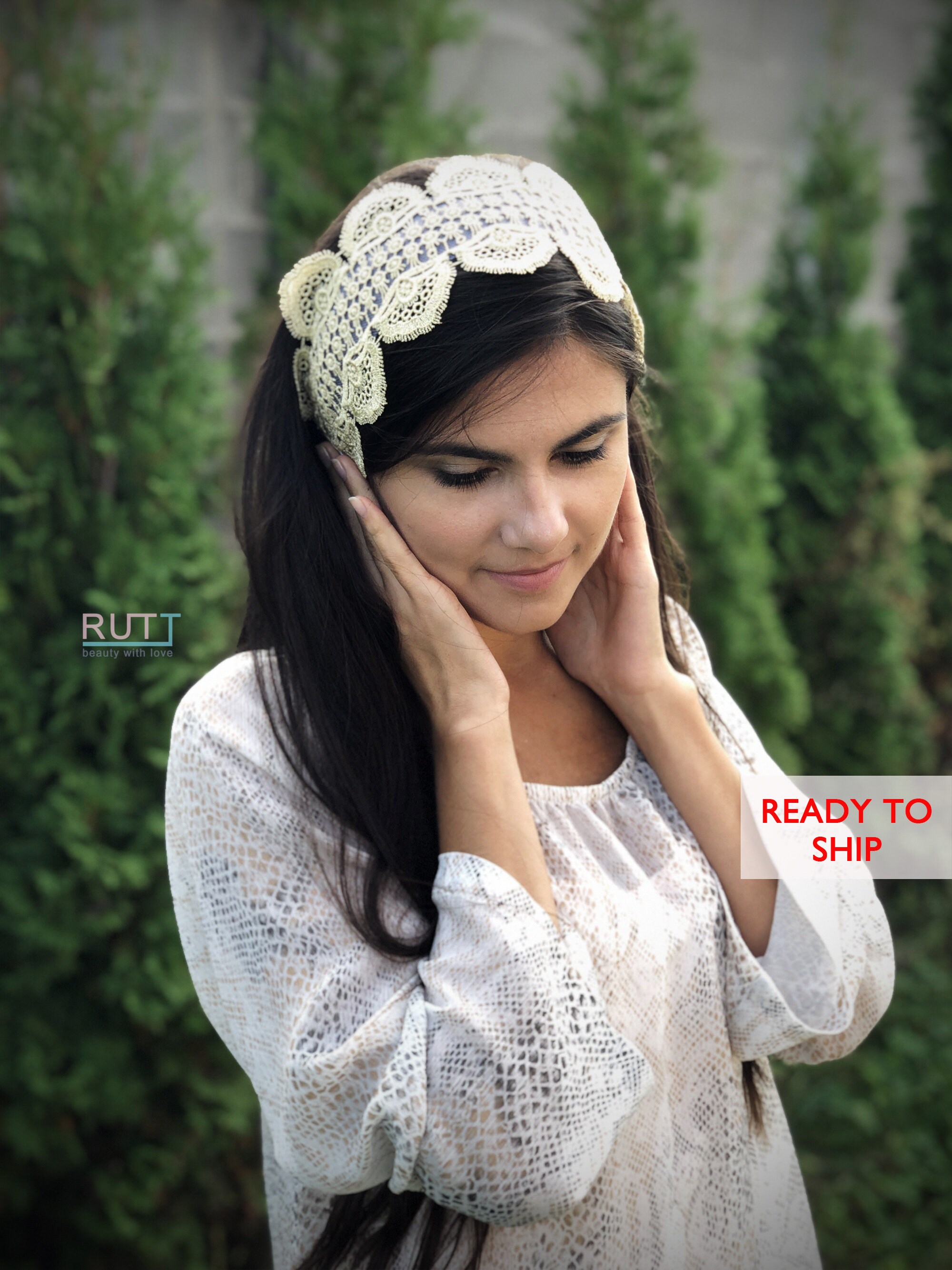 Lace Headband Church Head Covering Orthodox Church or Chapel Head Wrap ...