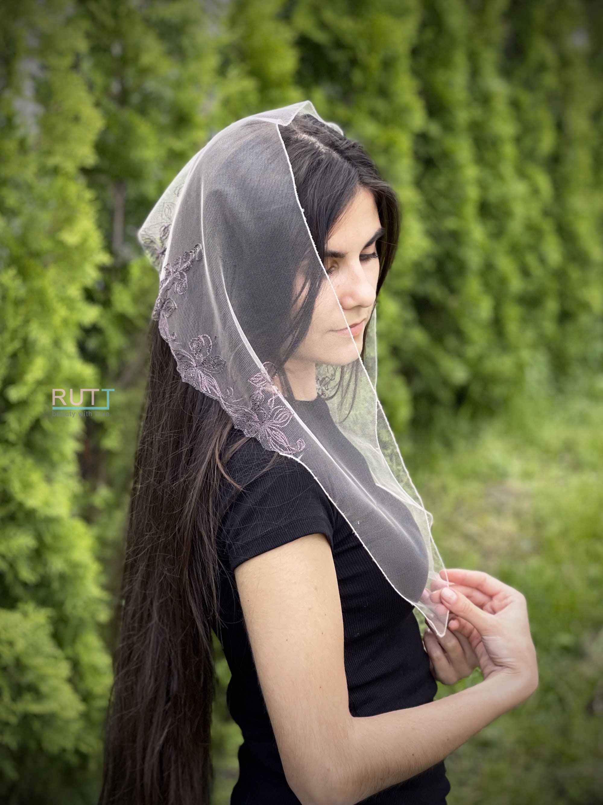 Bestickter Schal Kopftuch Kirchenschal Kopfbedeckung orthodoxe | Etsy