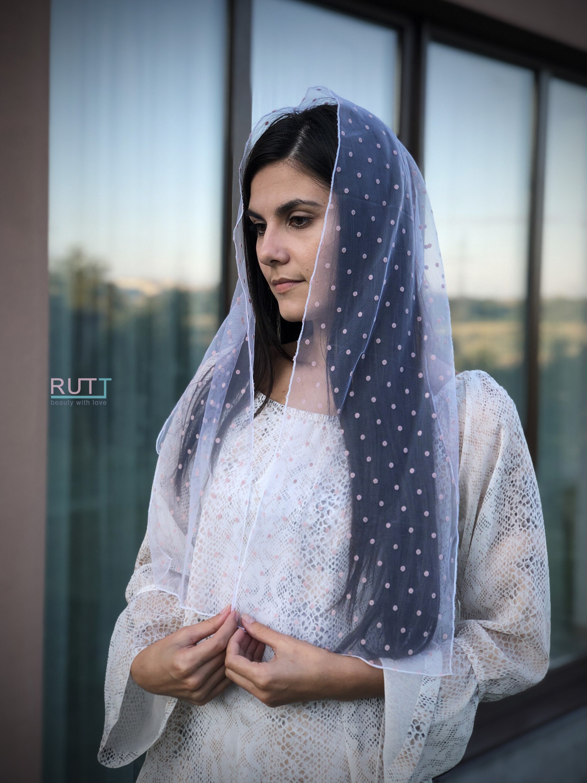 Dotted Church Scarf Head covering Christian Headbahd Orthodox - Etsy 日本