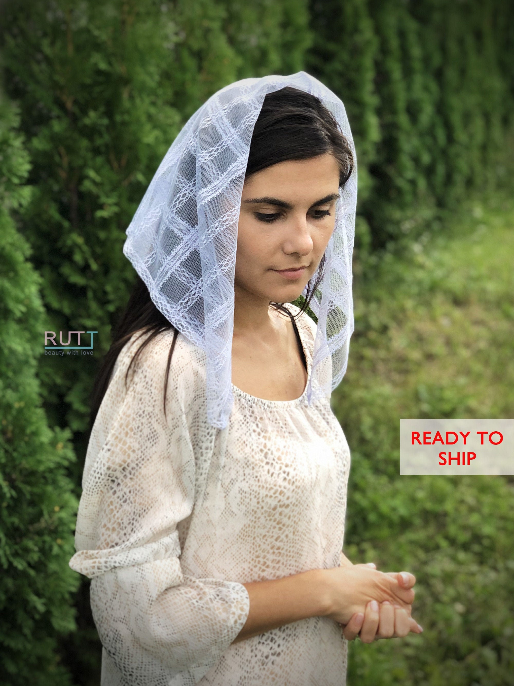 Church 6 Colors Lace Headband Kerchief Multi-style Headwrap Latin Mass ...