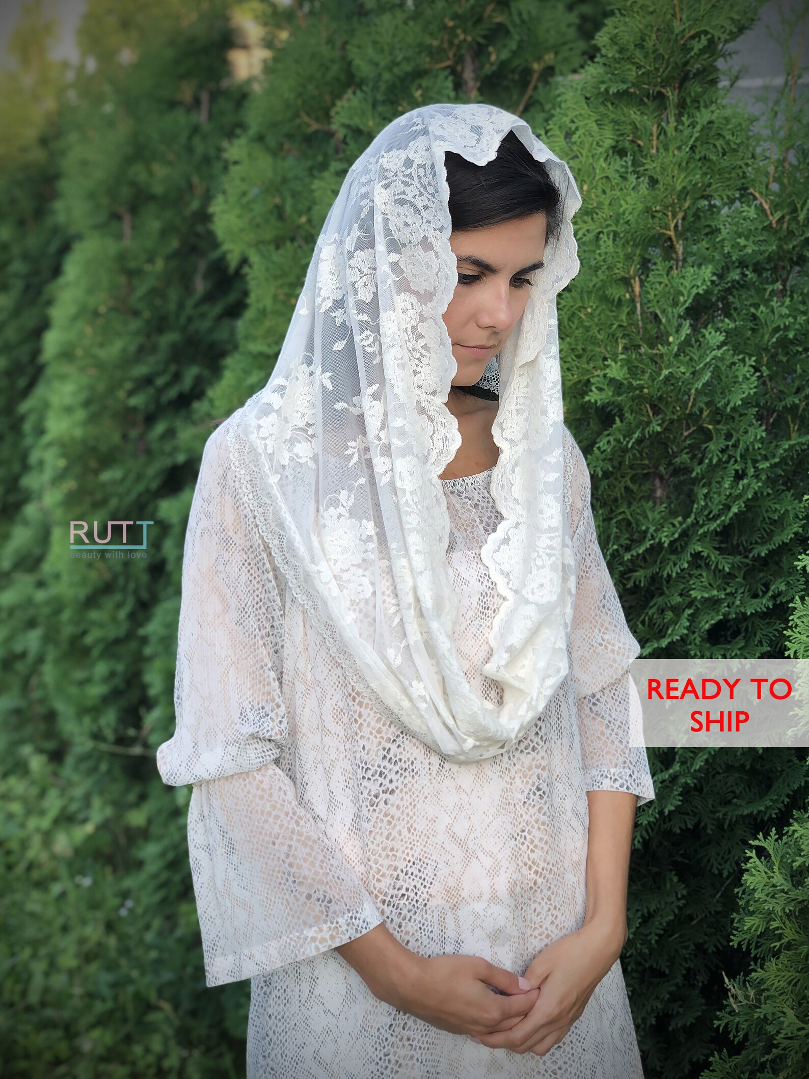 Long Infinity Church Catholic Veil Wrap Church or Chapel Veil - Etsy Canada