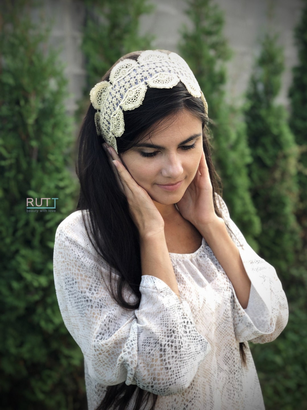Lace Headband Church Head Covering Orthodox Church or Chapel Head Wrap ...