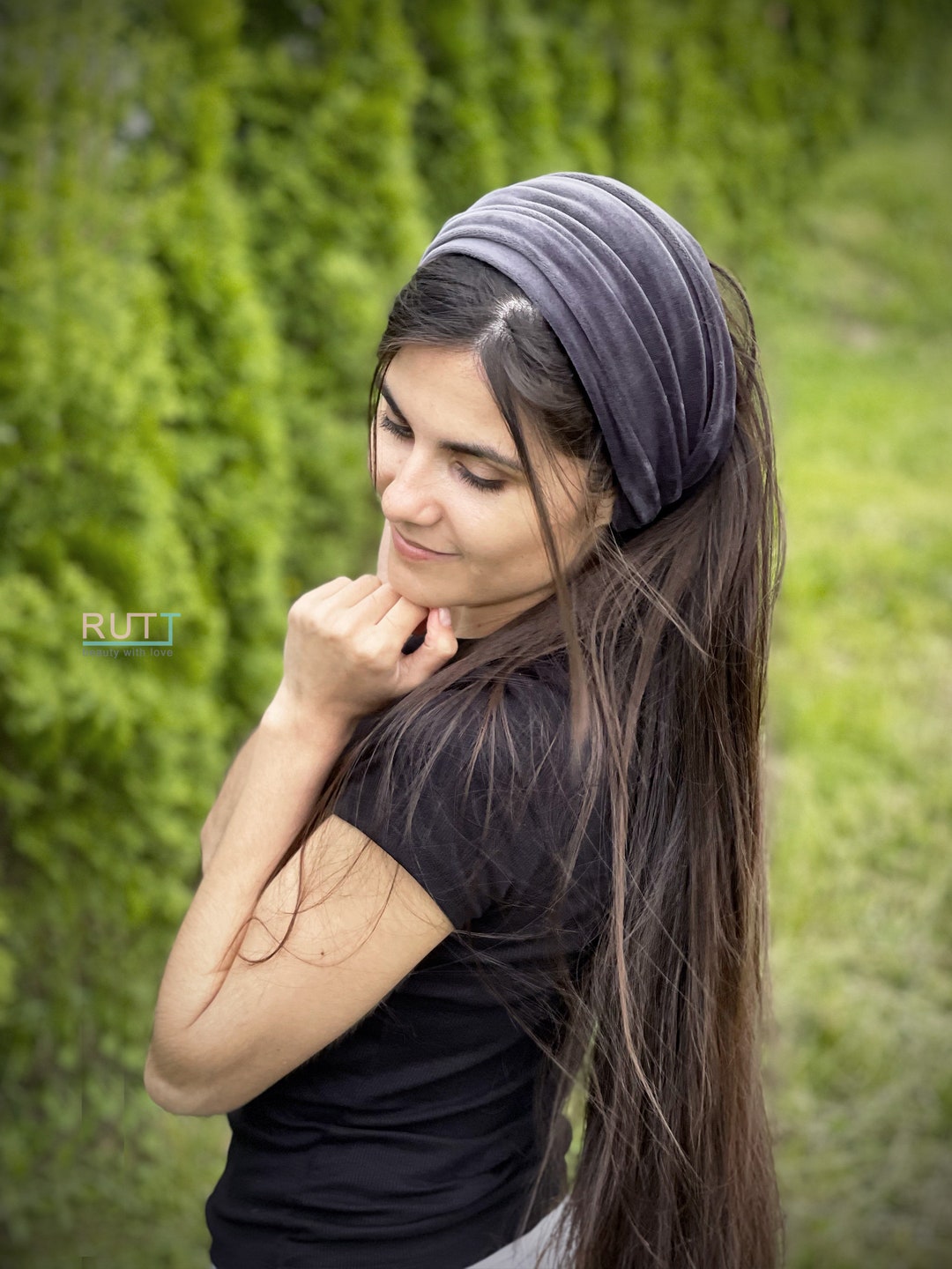 6 in 1 Head Covering Stretch Velvet Headband\cowl Style\snood Covering ...