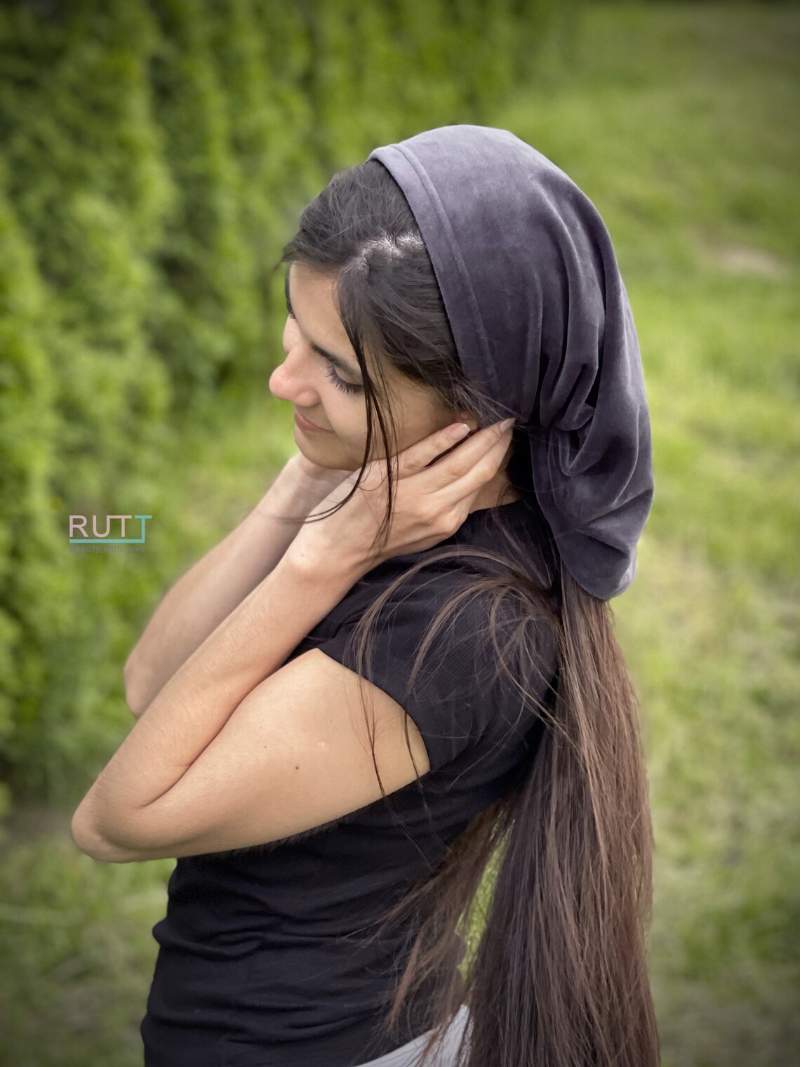 6 in 1 Head Covering Stretch Velvet Headband\cowl Style\snood Covering ...