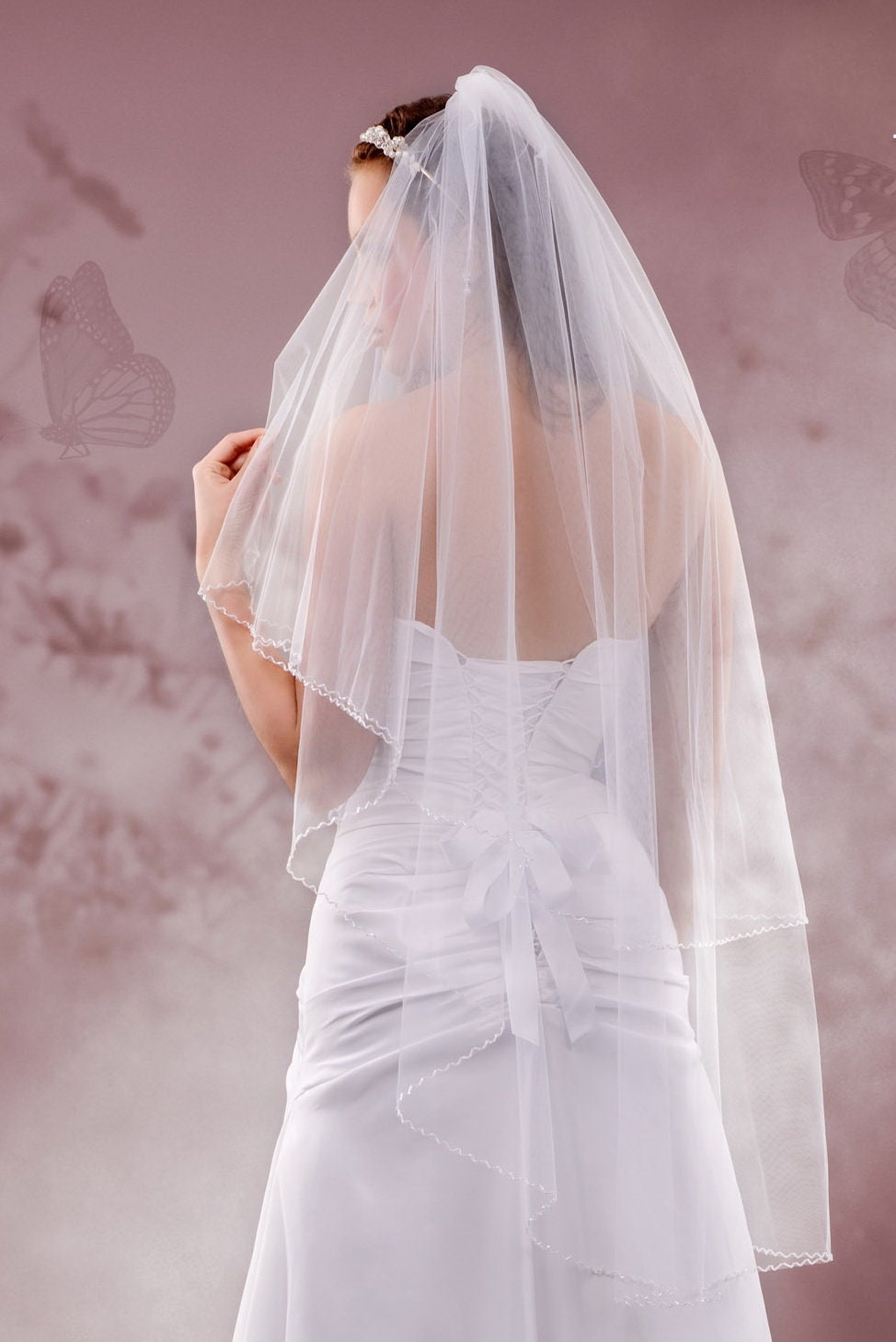 Wedding veil veil ivory veil veils fingertip veil wed | Etsy