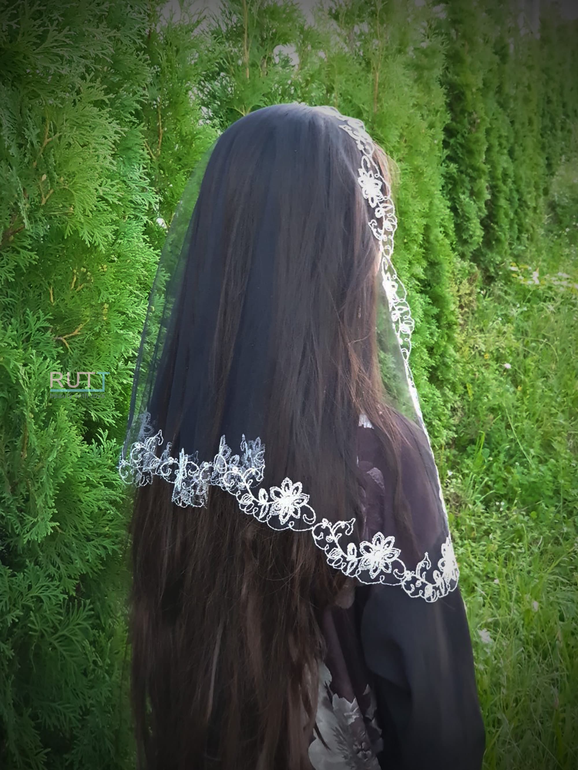 Traditional Catholic Black Mantilla With Silver Embroidery - Etsy