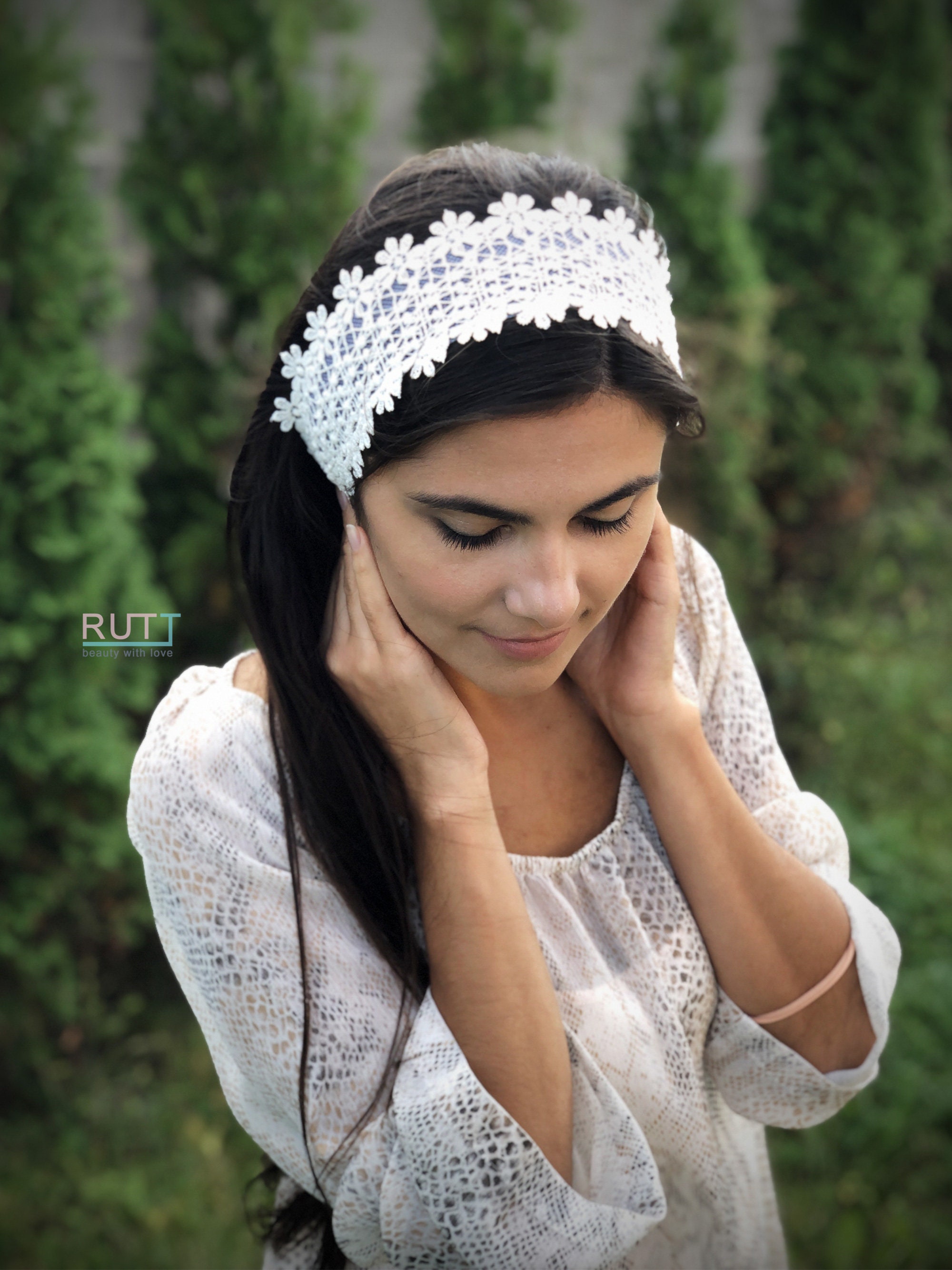 Lace Headband Church Head Covering Orthodox Church or Chapel Head Wrap ...