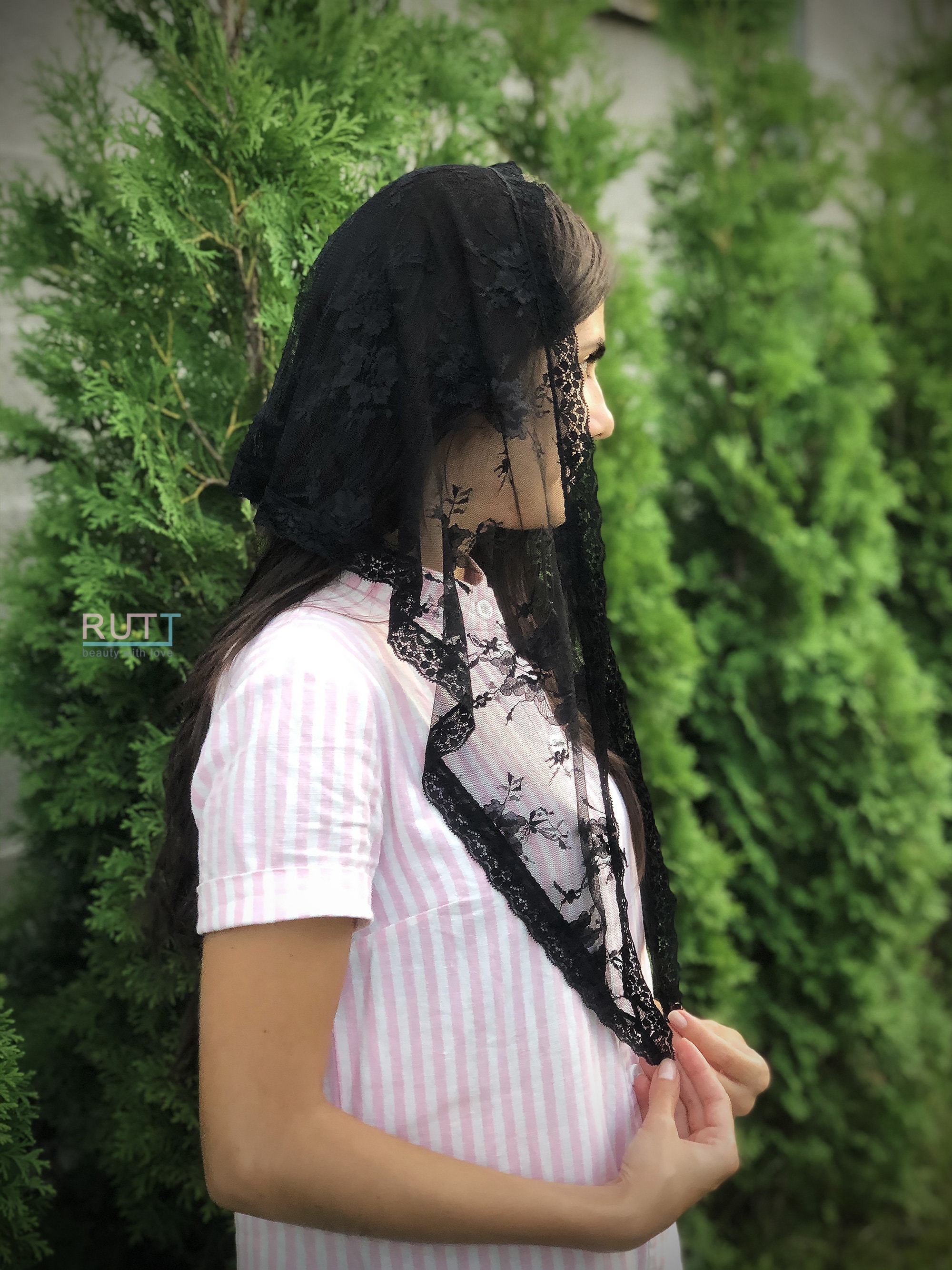 Black Lace Mantilla Church Scarf Head Covering Orthodox Shawl - Etsy