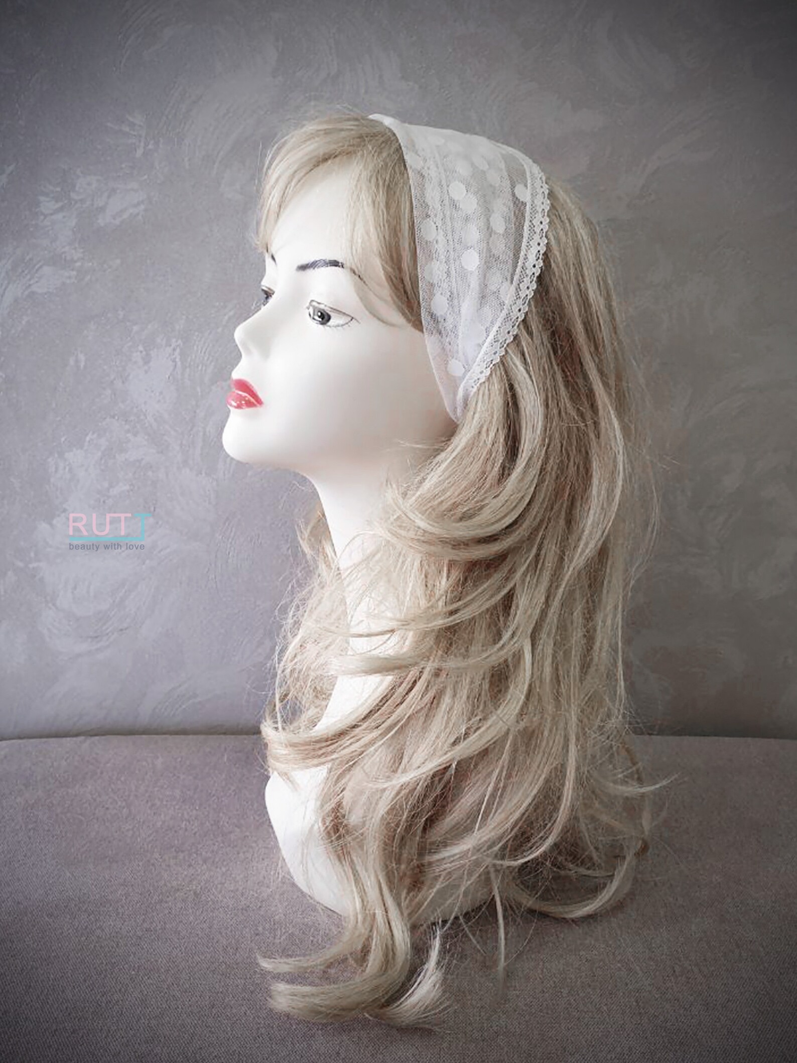 Church Head Wrap Dotted Head Covering Orthodox Veil Catholic Veil ...