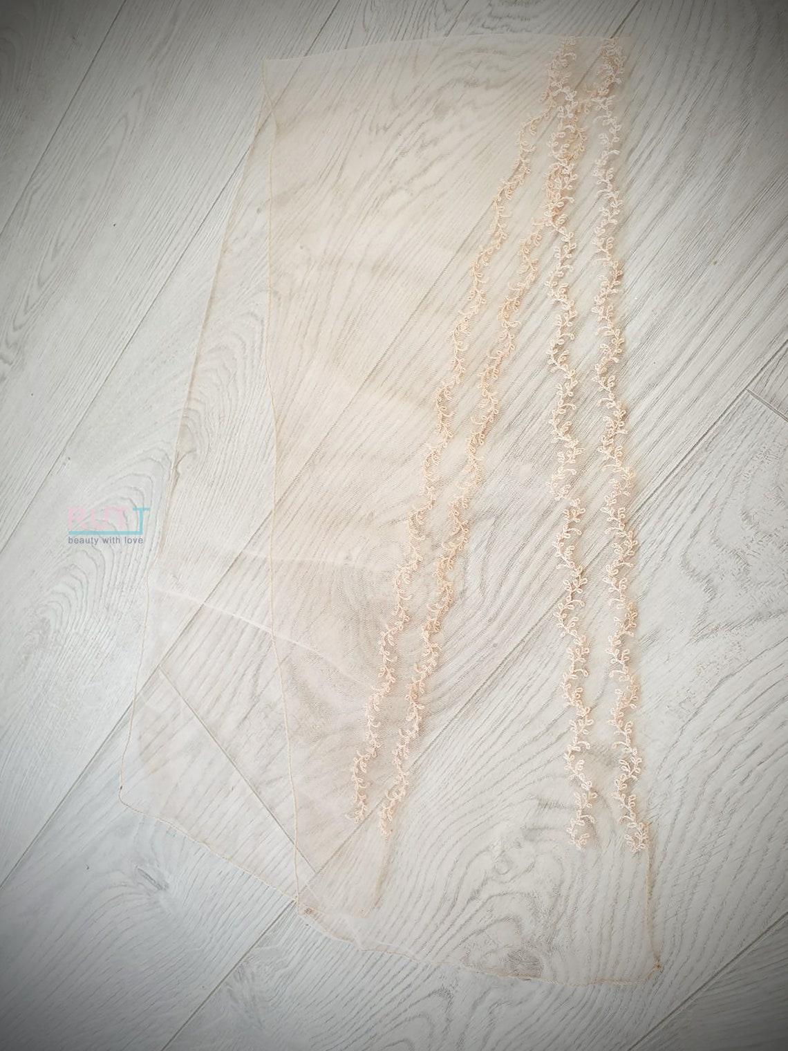 Beige Christian Scarf With Embroidery Church Head Covering | Etsy