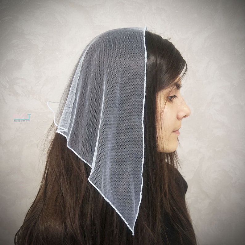 Short Chapel veil Church head covering Orthodox veils Catholic | Etsy